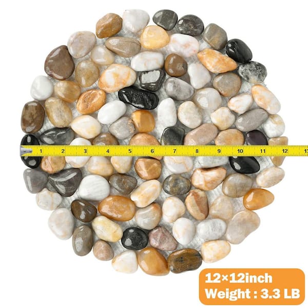 Justincity 12 in. x 12 in. x 3.82" Round River Rock Stones 6-Piece ...