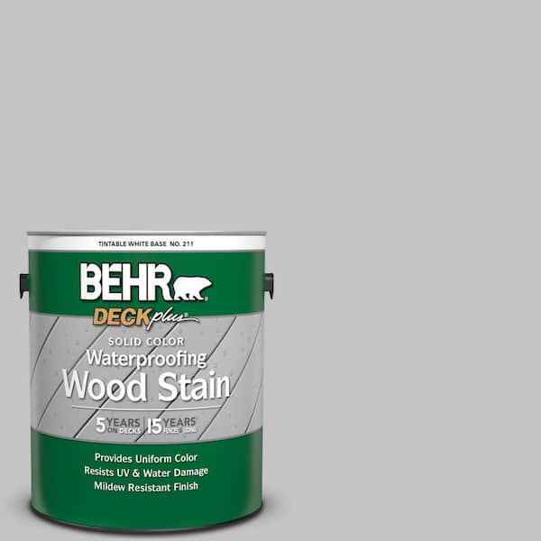 BEHR DECKplus 1 gal. #N520-2 Silver Bullet Solid Color Waterproofing ...