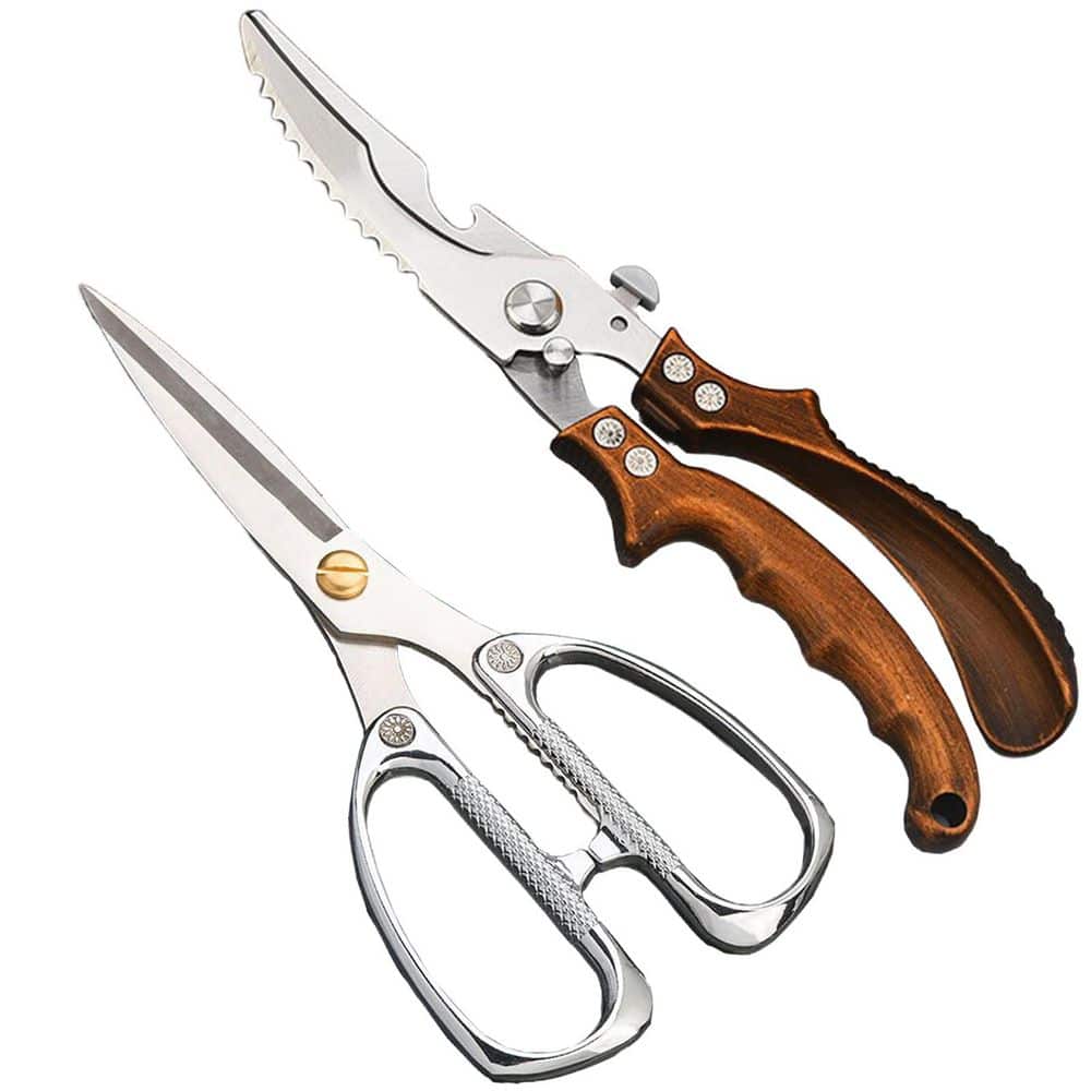 Wudkey Bronze and Silver Heavy Duty Stainless Steel Kitchen Shears ...