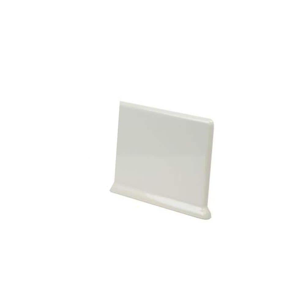 Semi Gloss 4-1/4 in. x 4-1/4 in. White Ceramic Cove Out Corner Wall ...