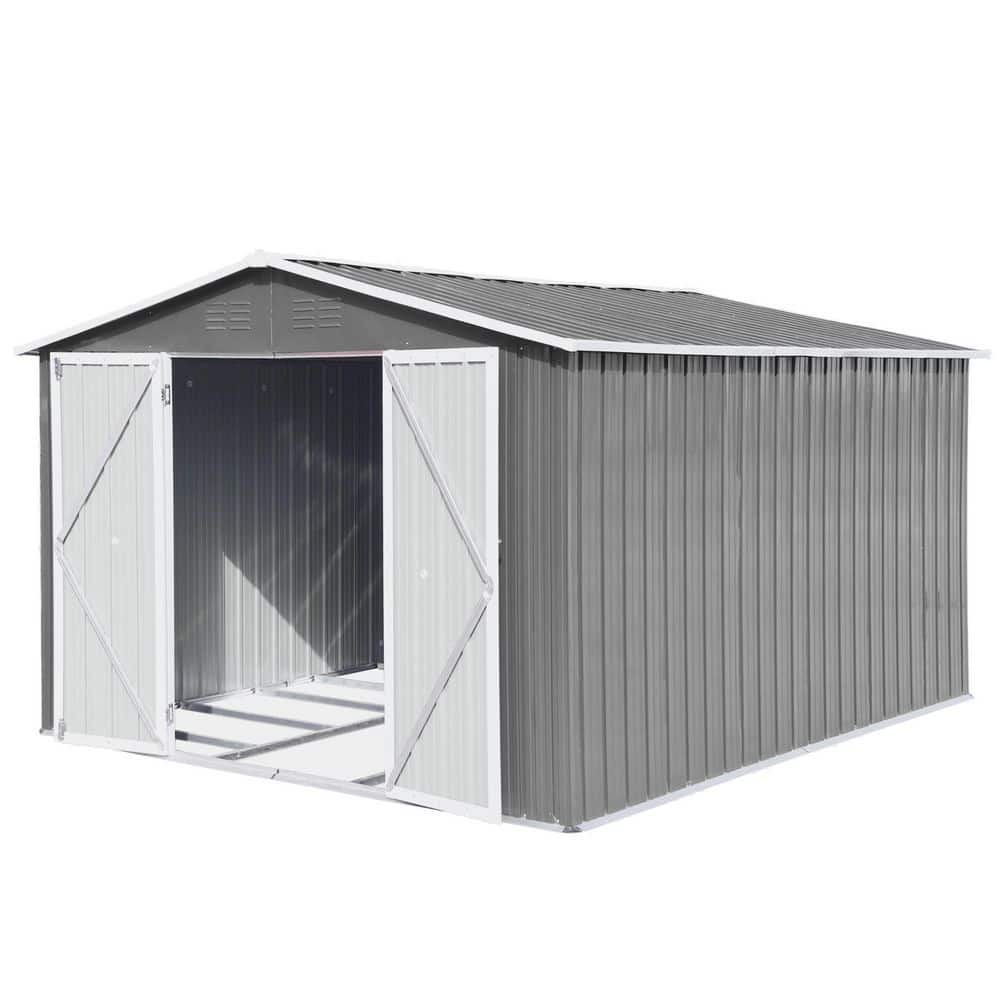 BOPOREA MEGO LLC 10 ft. x 8 ft. Metal Garden Shed-Outdoor Storage Shed ...