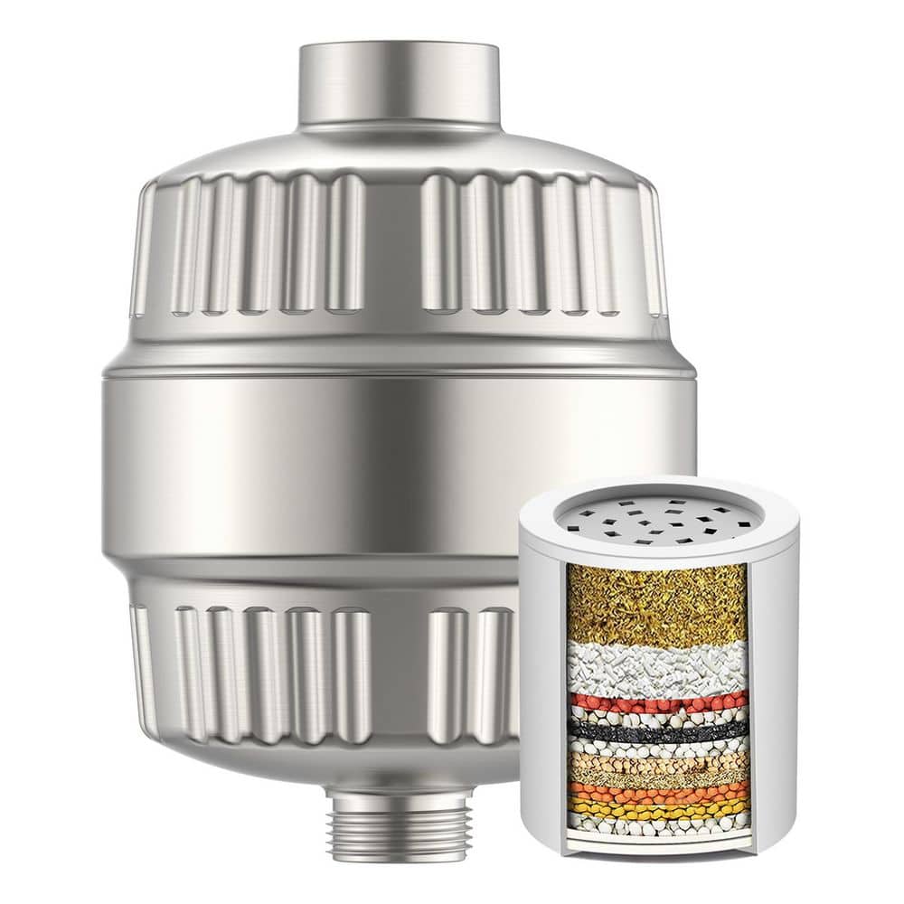 Heemli Nickel Shower Filter, With Filter Cartridge 15 Stage Filtration ...