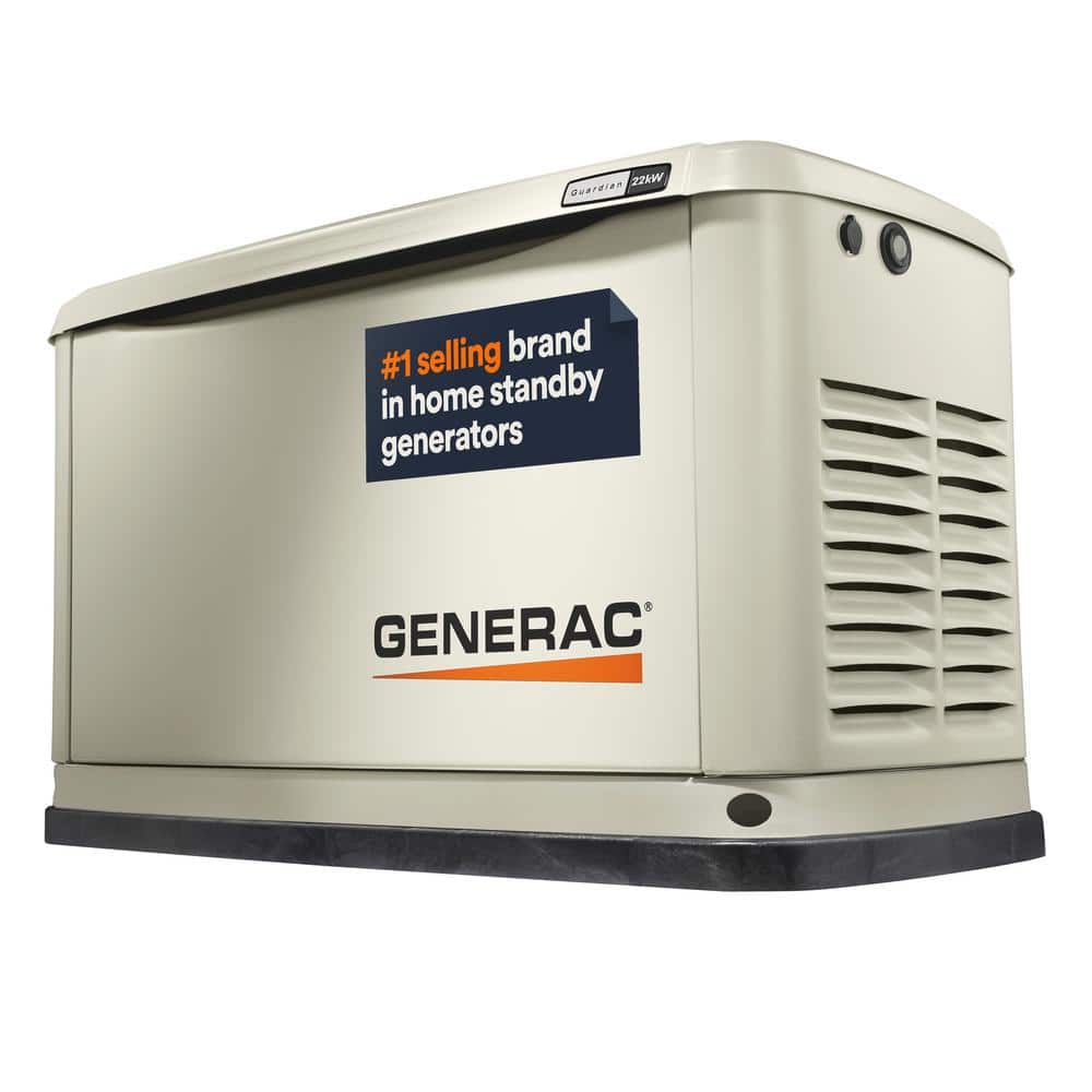 Generac 22,000 Watt - Dual Fuel Air- Cooled Whole House Home Standby ...