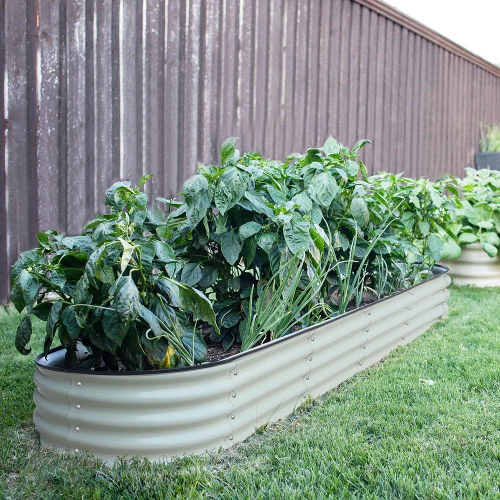 Reviews for VEIKOUS Light Green Galvanized Steel Raised Garden Bed 9-in ...