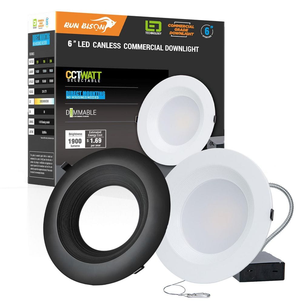 RUN BISON 6 in. 20W CCT and Wattage Selectable New Construction or ...
