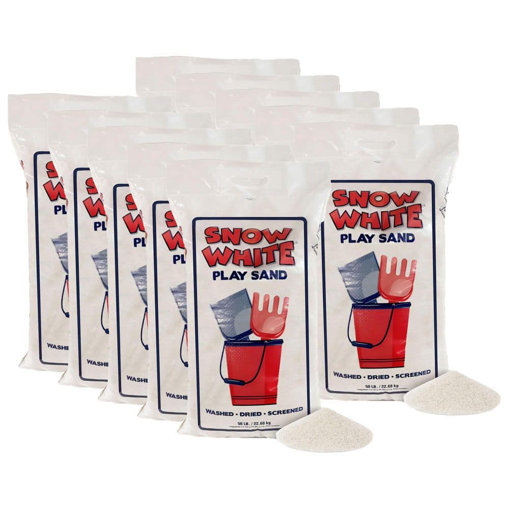 Snow White Play Sand Sparkling White and Super Soft, 50 lbs. 10-Pack ...