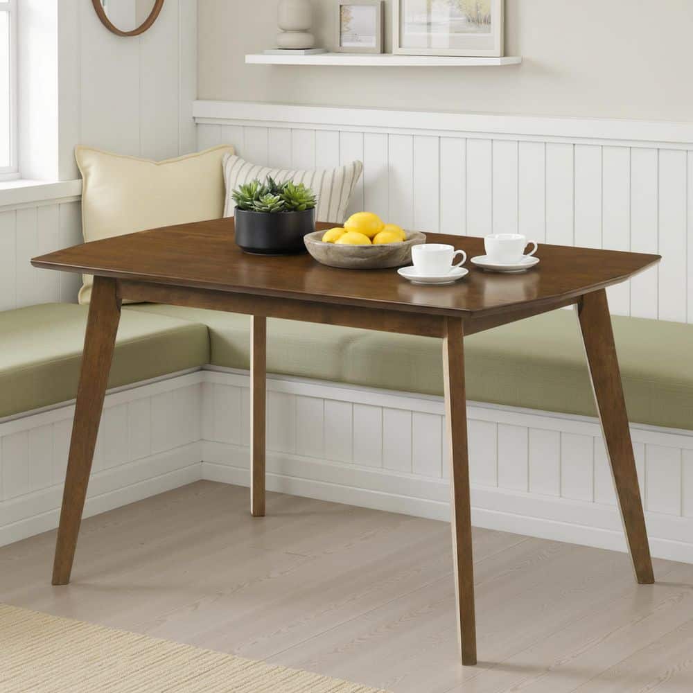 Armen Living Amaris Modern Walnut Wood 47 in. Flared Base Dining Table ...