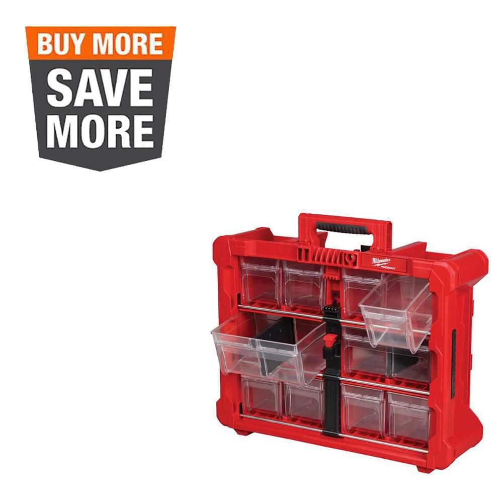 Milwaukee PACKOUT 10 Compartment Tilt Bin Organizer 48-22-8433 - The ...