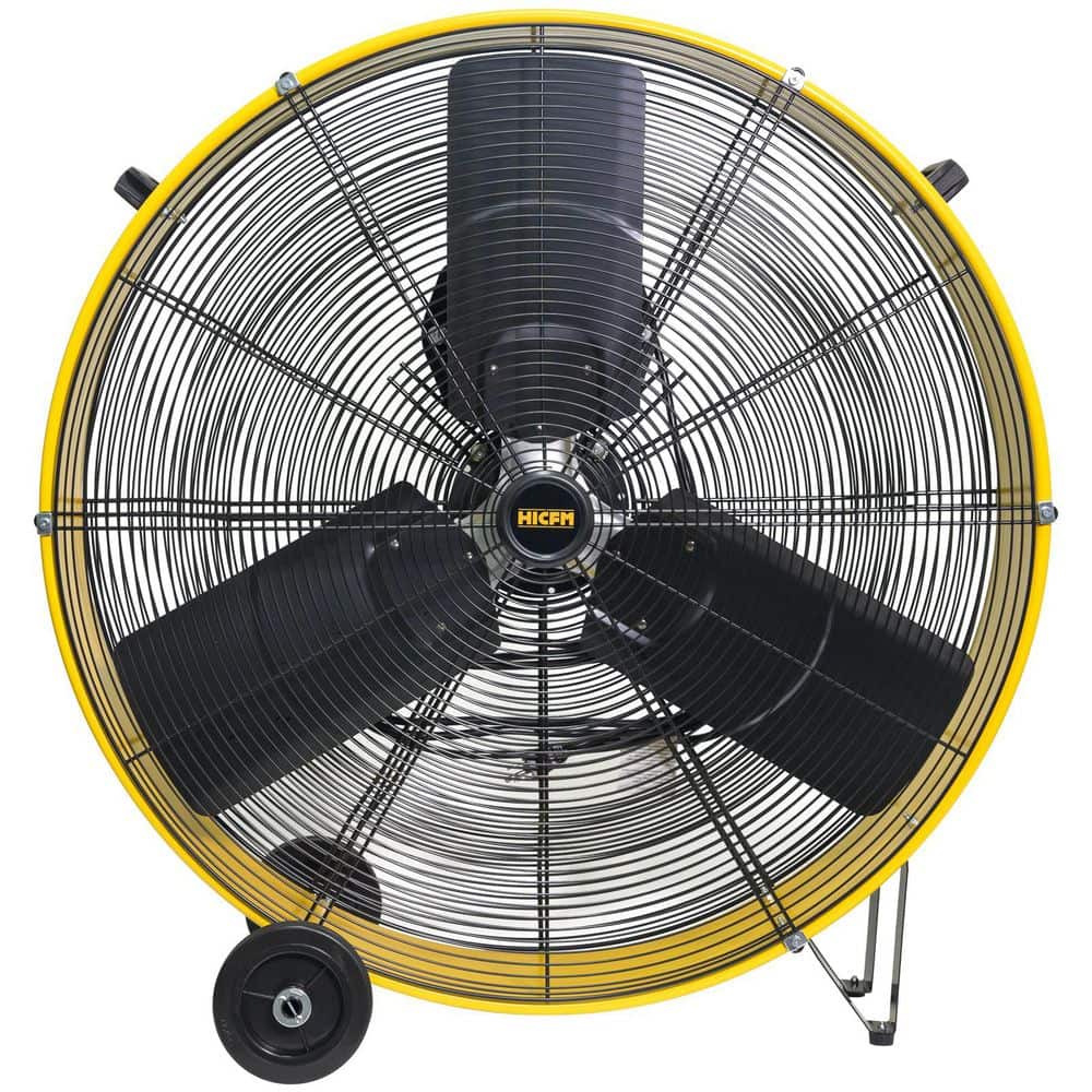WOCK HICFM 30 in. Yellow Heavy Duty Barrel Drum Fan, 13300 CFM, DC ...
