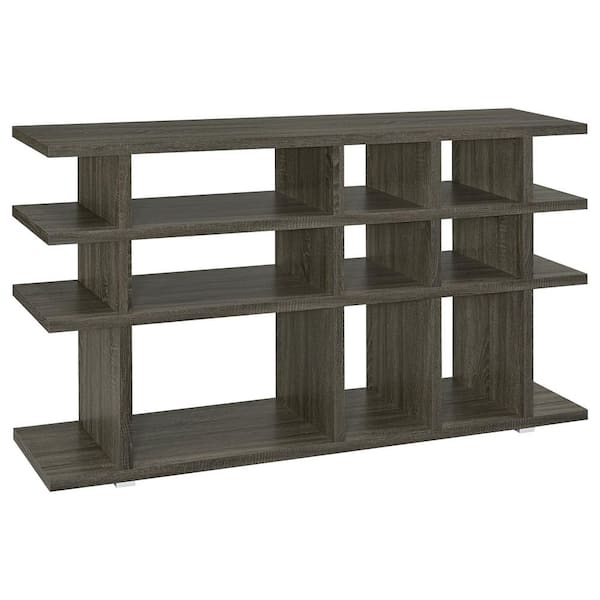 Coaster 36.75in Weathered Grey Wood 3-Shelf Bookcase 800359 - The Home ...