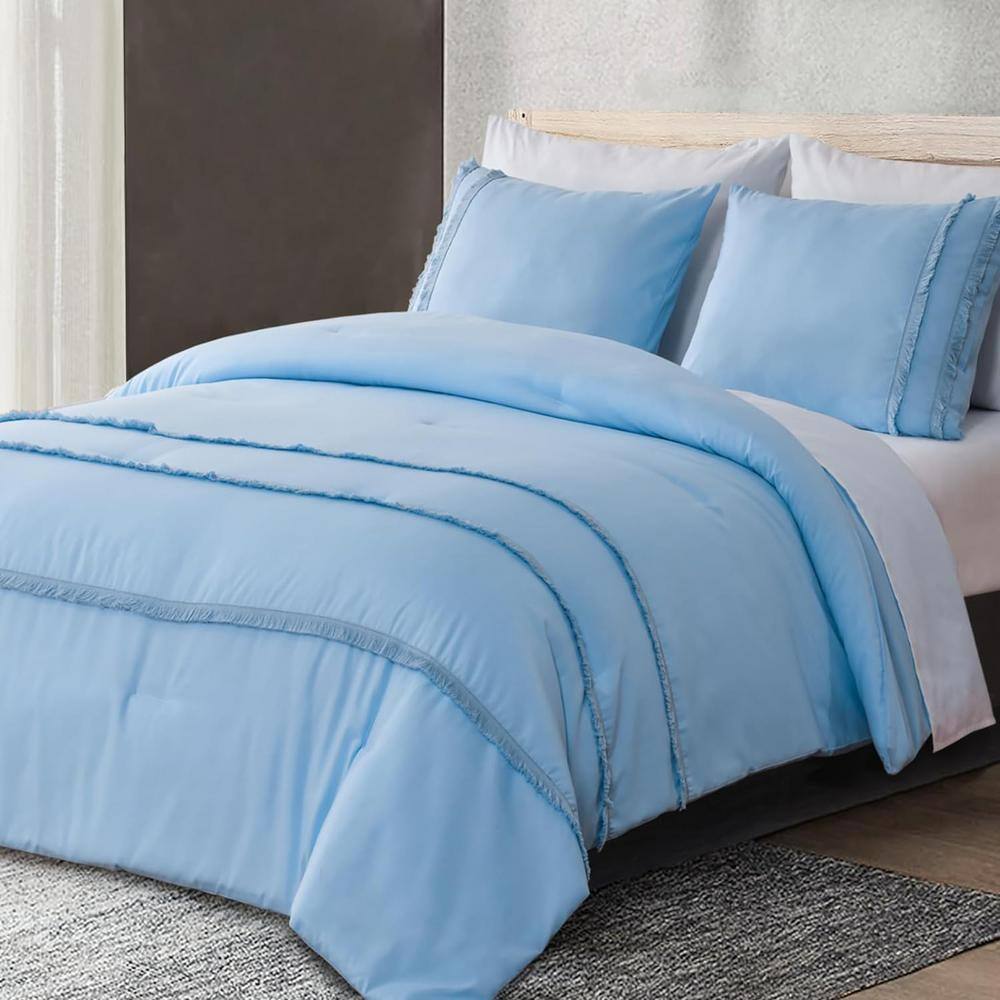 Shatex 3-Piece All Season Bedding Queen Size Comforter Set, Ultra Soft ...