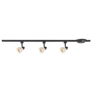 Commercial Electric 3-Light Black Glass Linear Track Lighting Kit ...