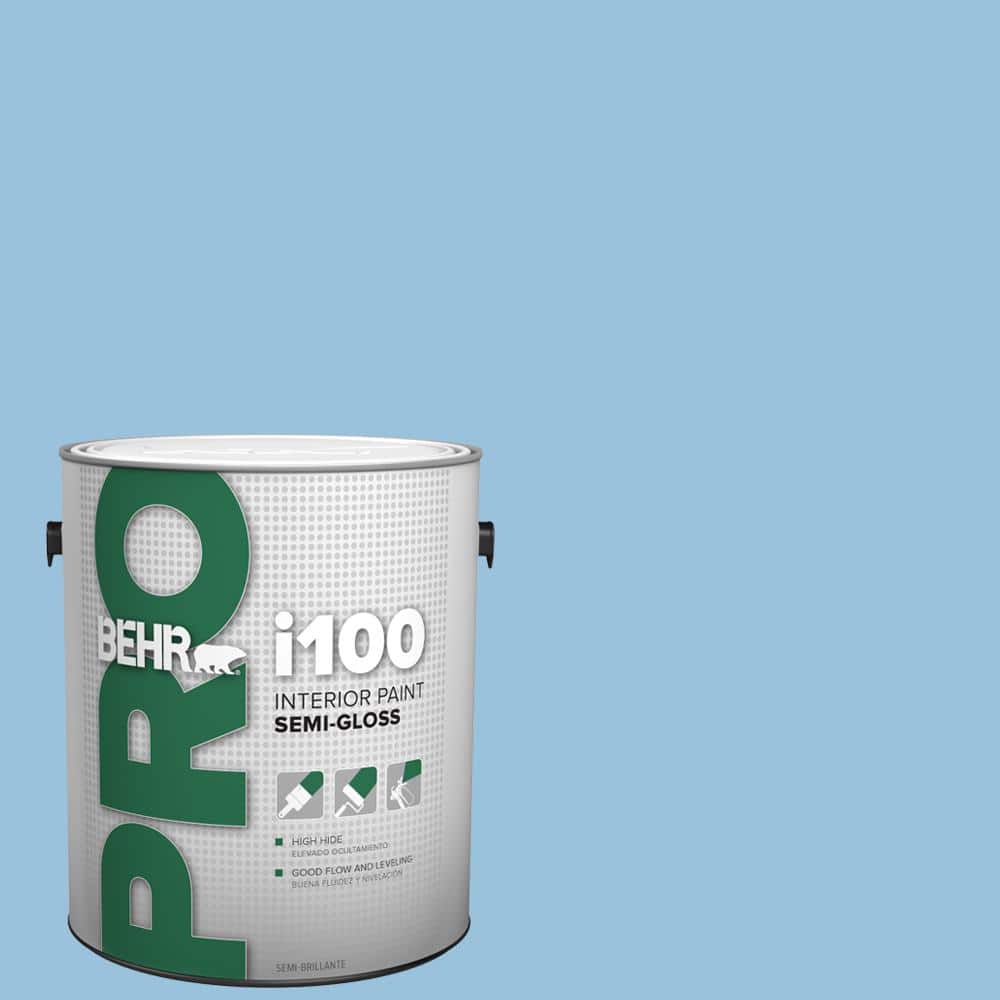 BEHR PRO 1 gal. #M520-3 Charismatic Sky Semi-Gloss Interior Paint ...