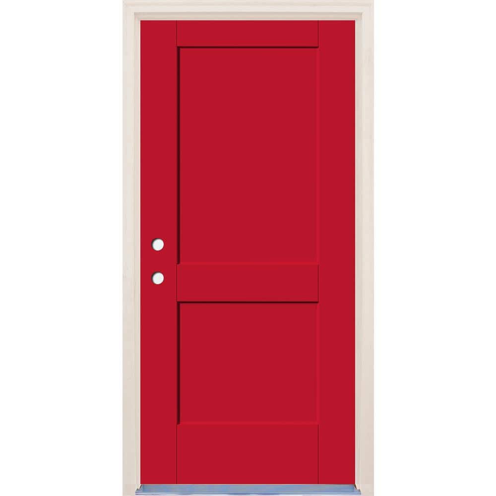 Builders Choice 36 in. x 80 in. 2-Panel Right-Hand Ruby Red Fiberglass ...