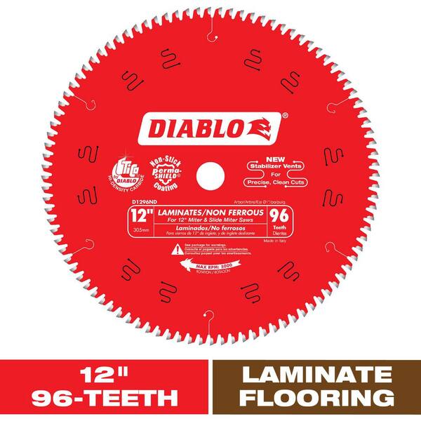 DIABLO 12 in. X 96 TOOTH 1 in. ARBOR SAW BLADE D1296L - The Home Depot