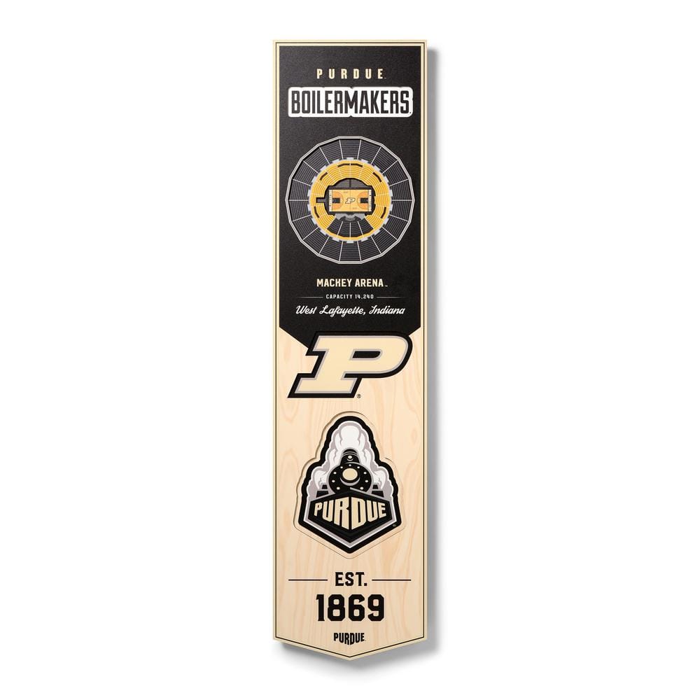 YouTheFan NCAA Purdue Boilermakers BB Wooden 8 x 32 3D Stadium Banner ...