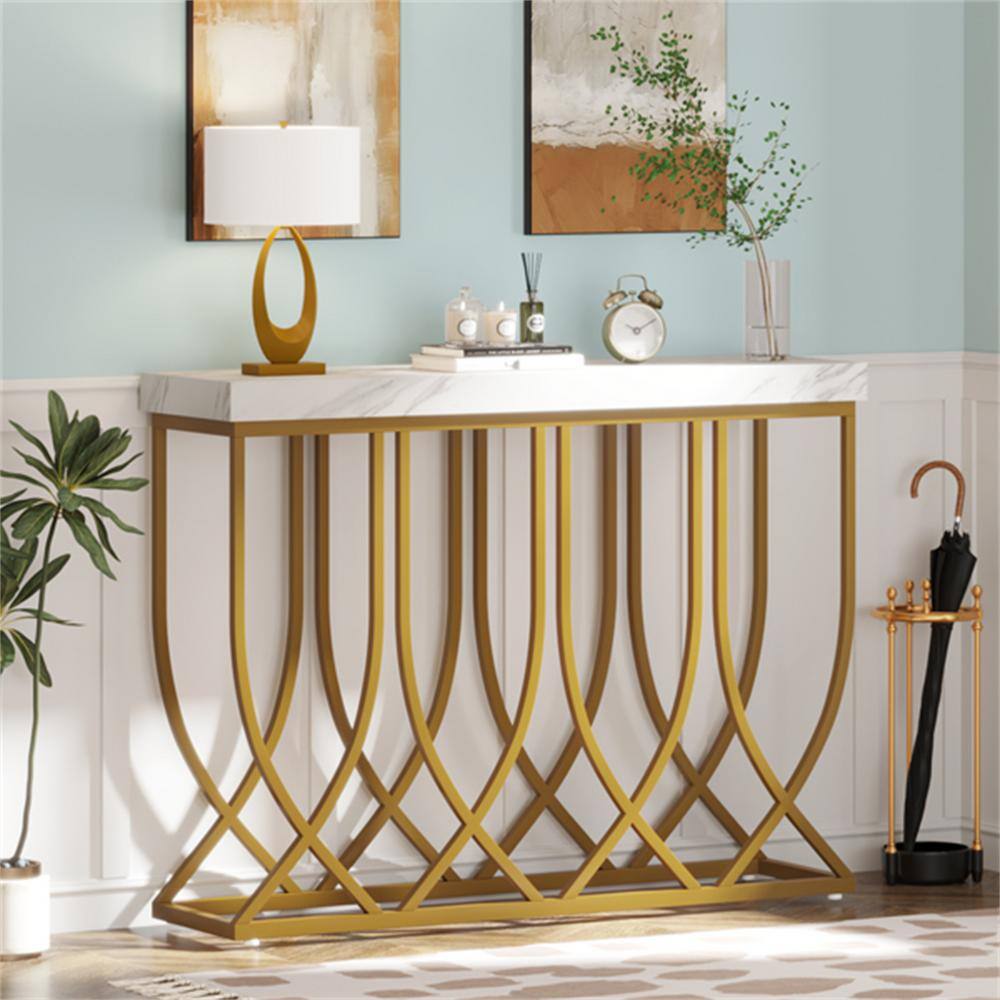 TRIBESIGNS WAY TO ORIGIN Benjamin 39 in. White Gold Rectangle Wood ...