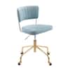 Lumisource Tania Light Blue Velvet and Gold Adjustable Height Task ...