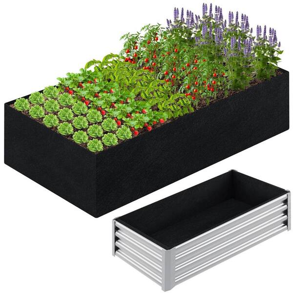 OGETFUUR 6 ft. x 3 ft. x 2 ft. Fabric Raised Garden Bed Liner ...