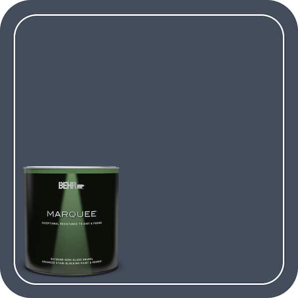 BEHR MARQUEE 1 qt. #S520-7 Night Flight Semi-Gloss Enamel Exterior ...