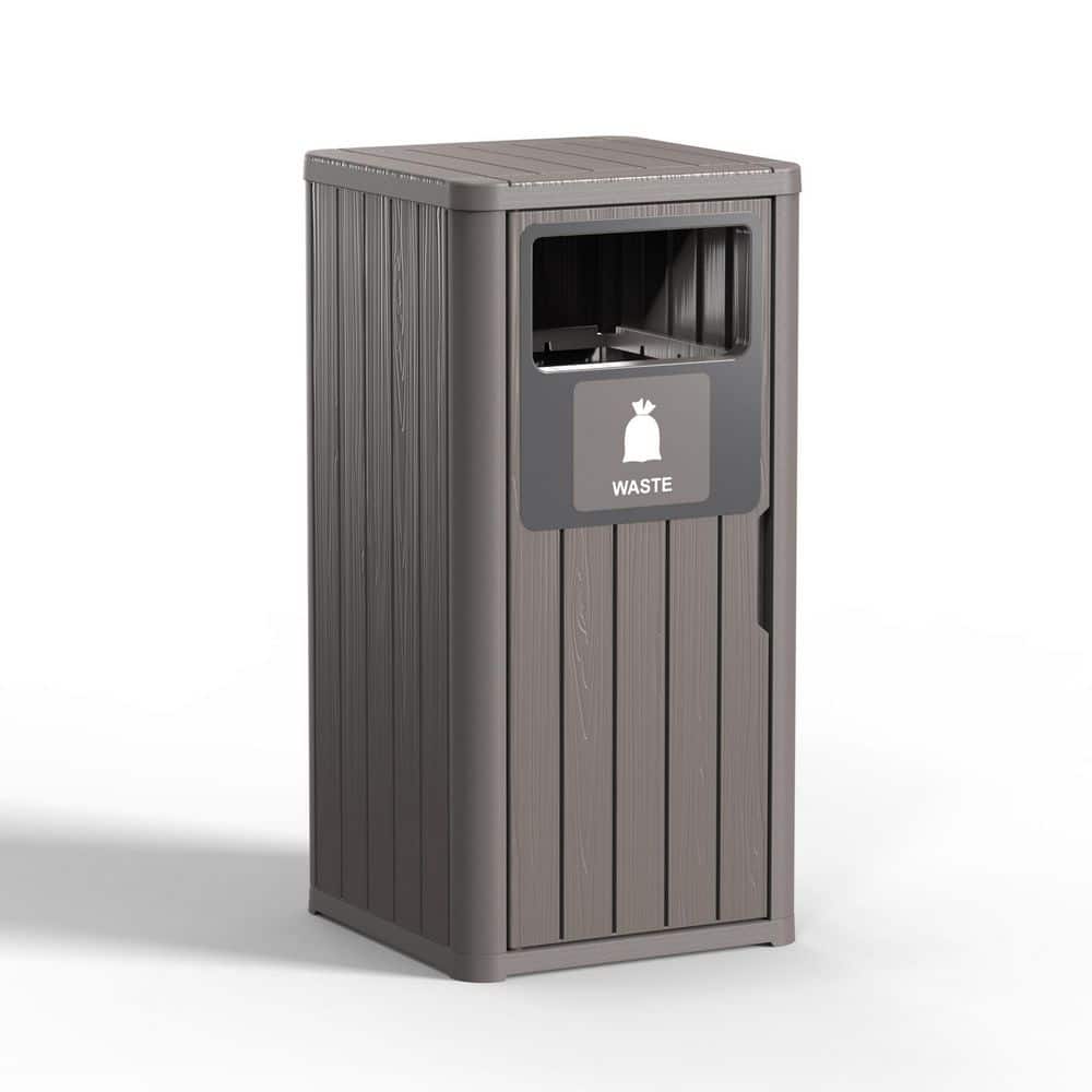 Ama pear Gray-22 Gal. Waterproof Resin Deck Box, All-Weather Outdoor ...
