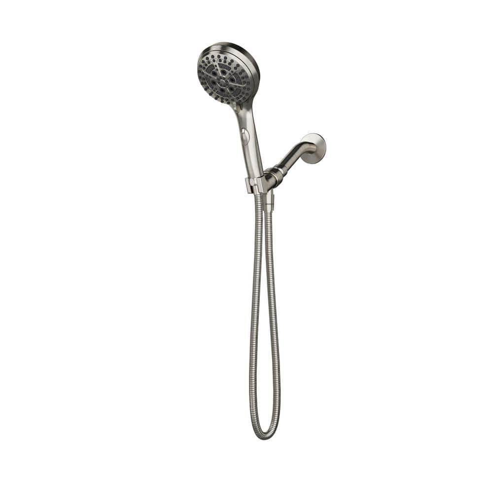 JACUZZI 6-Spray Wall Mount Handheld Shower Head 1.8 GPM in Brushed ...