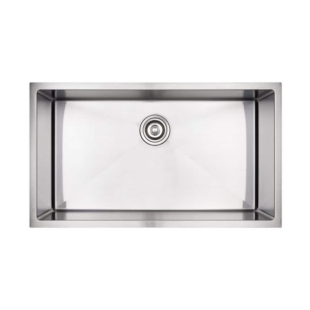 LUXIER 30 in. Undermount Single Bowl 18-Gauge Stainless Steel Kitchen ...