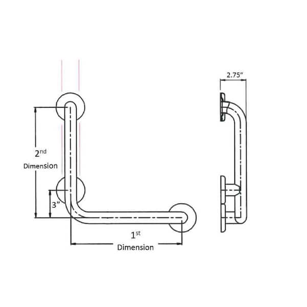 Shower Grab Bar Dimensions