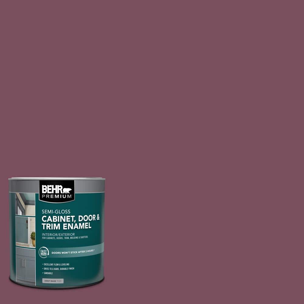 BEHR PREMIUM 1 qt. #100D-7 Maroon Semi-Gloss Enamel Interior/Exterior ...