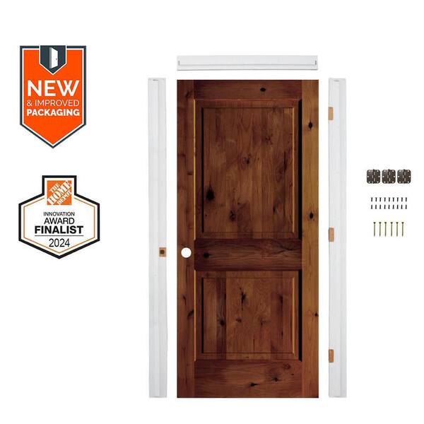 Krosswood Doors 28in.x80in. Knotty Alder Sq.Top Right-Hand Red Chestnut ...