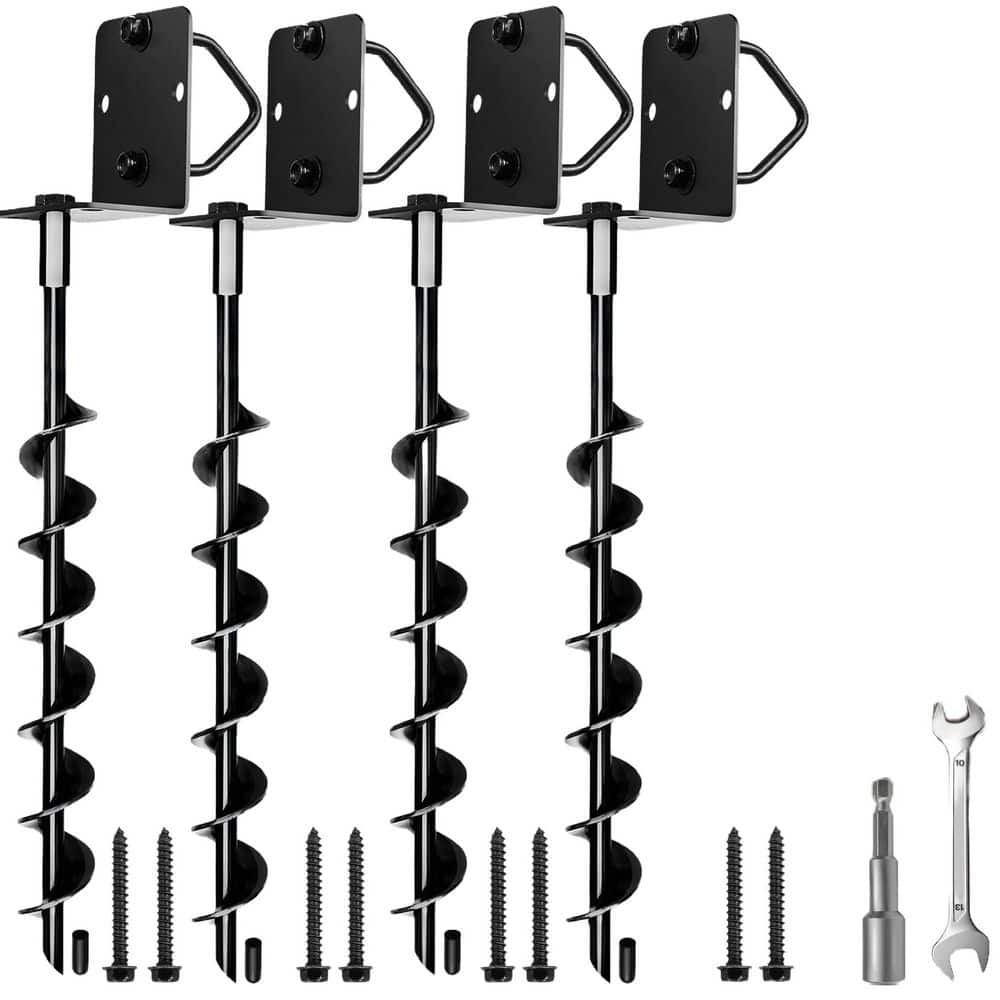 MOEPISY 4 Pack 14 in. Full Spiral Blade Mobile Home Anchor, Steel ...