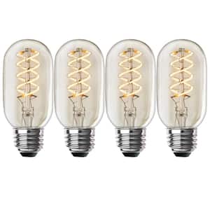 Feit Electric 40-Watt Equivalent T14 Dimmable Spiral Filament Clear Glass E26 Vintage Edison LED ...