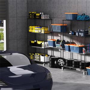 FUNKOL 6-Tier Heavy Duty Storage Wire Rack with Wheels, 6000LBS NSF Height Adjustable Metal ...