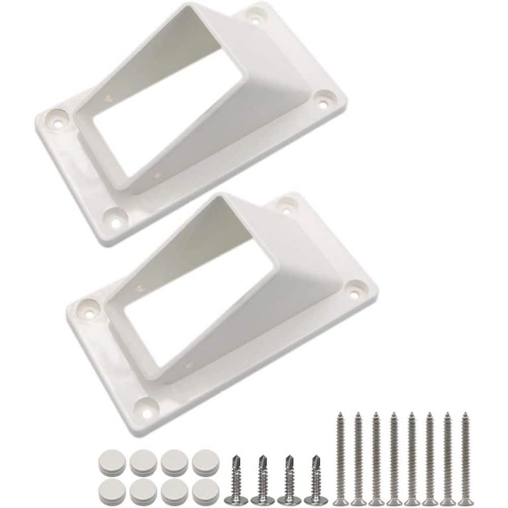 Afoxsos 2 x 3 1/2 Vinyl Stair Rail Handrail Bracket Kit with Screws ...