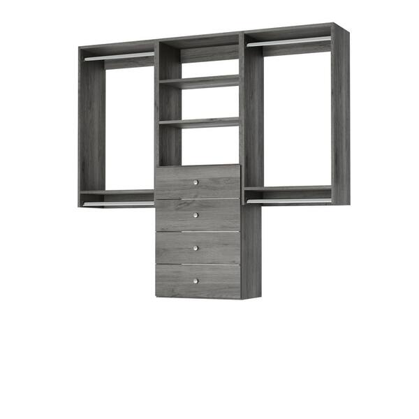 MODULAR CLOSETS Vista Collection 73.5 in. W-73.5 in. W Gray Closet Kit ...