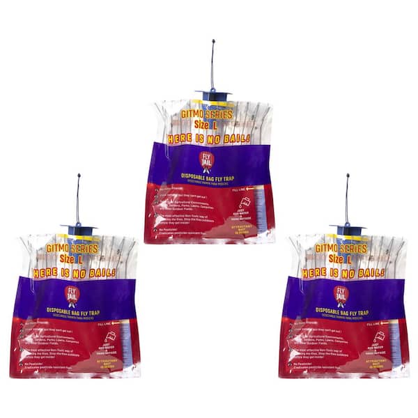 FLY JAIL 3 Gitmo Series Large Bag Outdoor Disposable Fly Trap, Pre ...