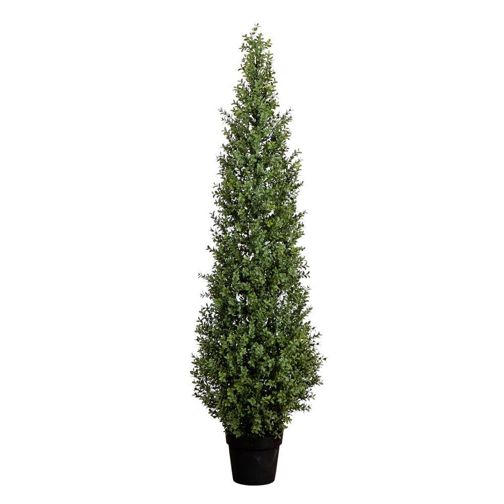Nearly Natural 5 ft. UV Resistant Artificial Boxwood Topiary Tree ...