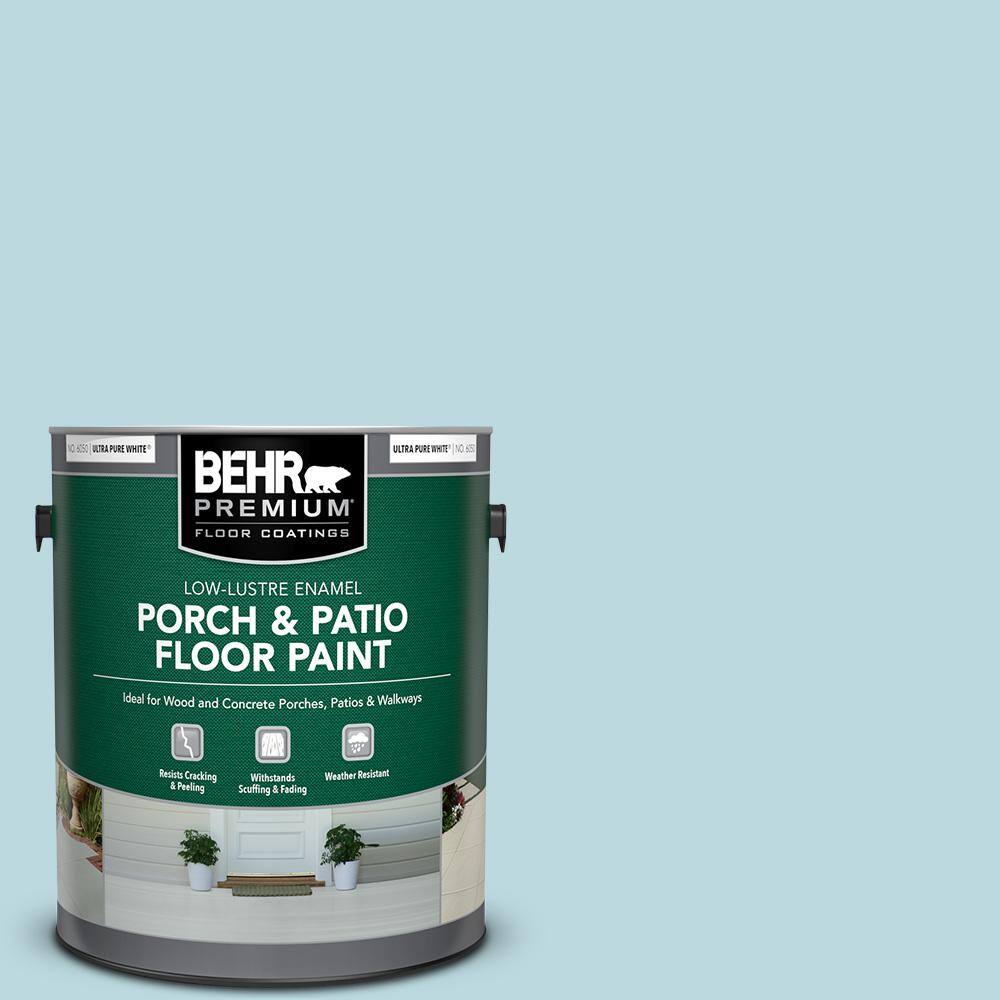 BEHR PREMIUM 1 gal. #S460-1 Air Blue Low-Lustre Enamel Interior ...