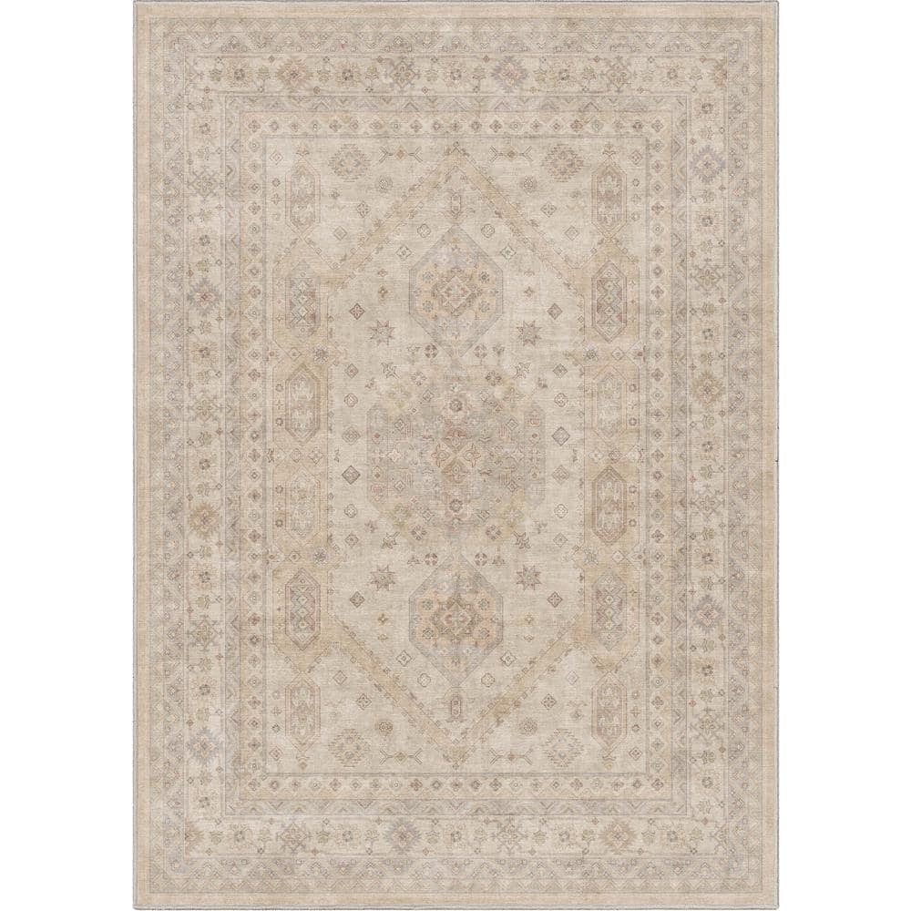 Well Woven Beige 5 ft. 3 in. x 7 ft. 3 in. Apollo Nicosia Vintage ...