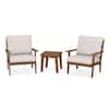 POLYWOOD Grant Park Teak 3-Piece Plastic Patio Conversation Deep ...