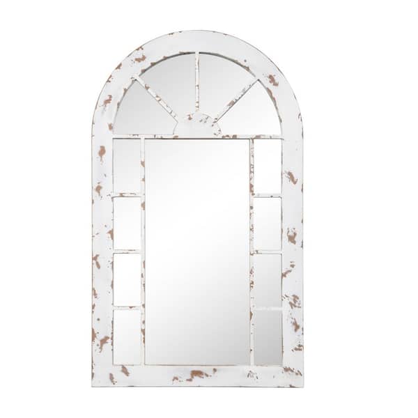 Lirago Arched 30 in. W x 39 in. H Wood Fan Pane Framed Creative Color ...