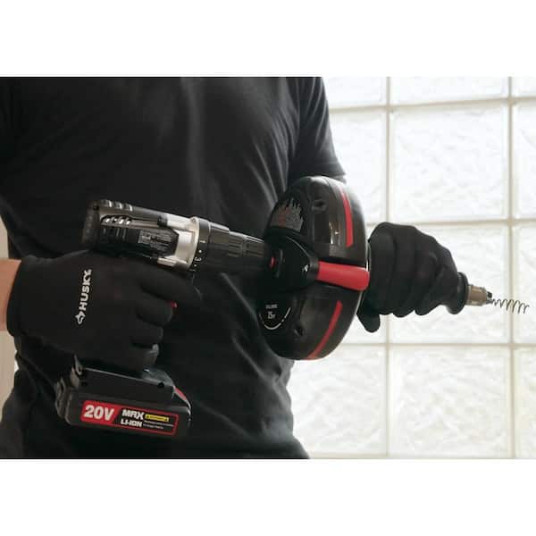 Husky 25 ft. Power Drum Drain Snake Drill-Operated Auger for Sink, Tub ...