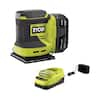 RYOBI ONE+ 18V Cordless 1/4 Sheet Sander Kit with 4.0 Ah Battery and ...