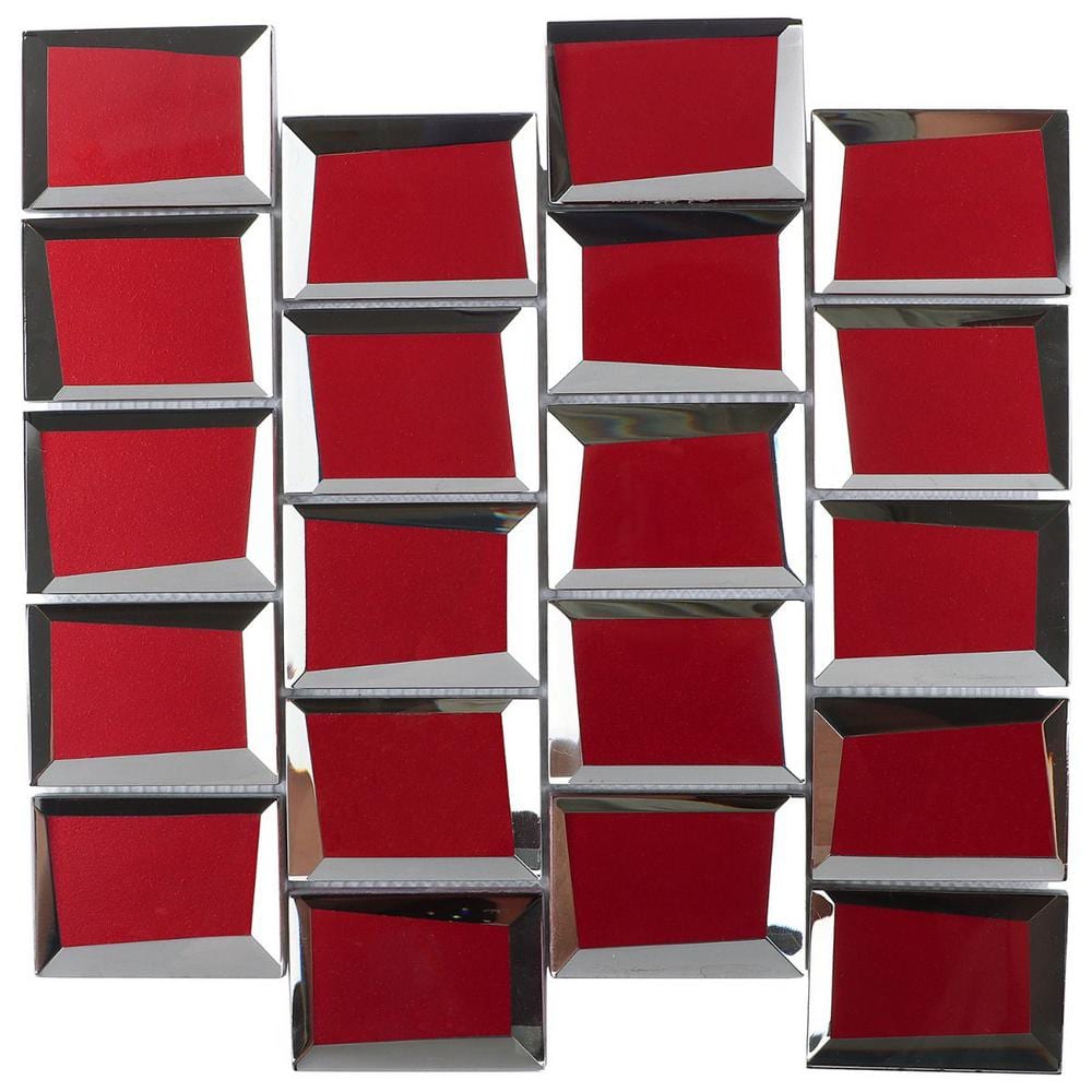 Ivy Hill Tile Aiga Glam Red 3 in. x 0.31 in. Polished Glass Wall Tile ...