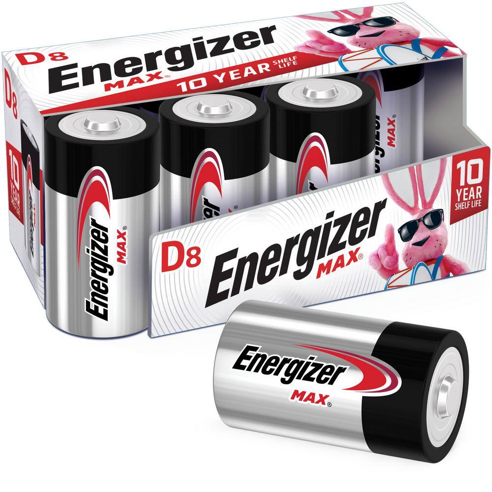 Energizer MAX D Batteries 8 Pack D Cell Alkaline Batteries E95FP 8