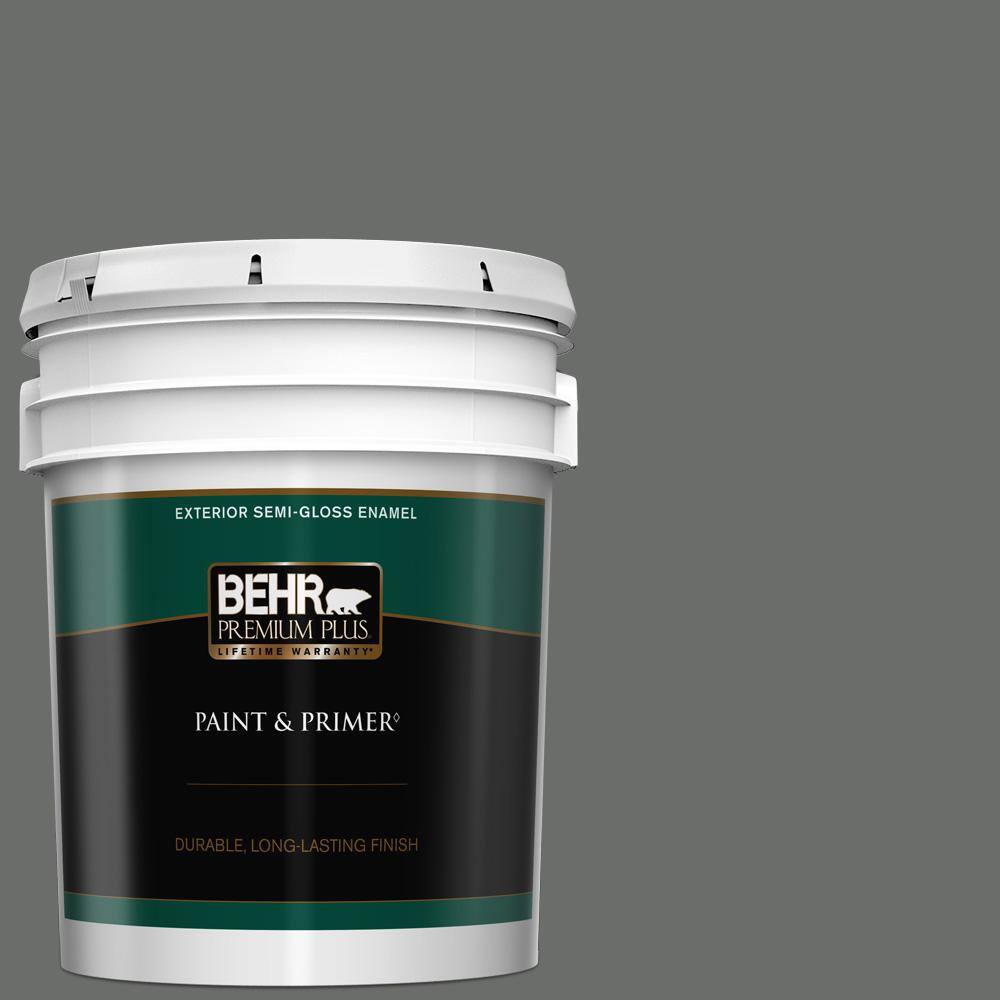 BEHR PREMIUM PLUS 5 gal. #PPU25-03 Shadows Semi-Gloss Enamel Exterior ...