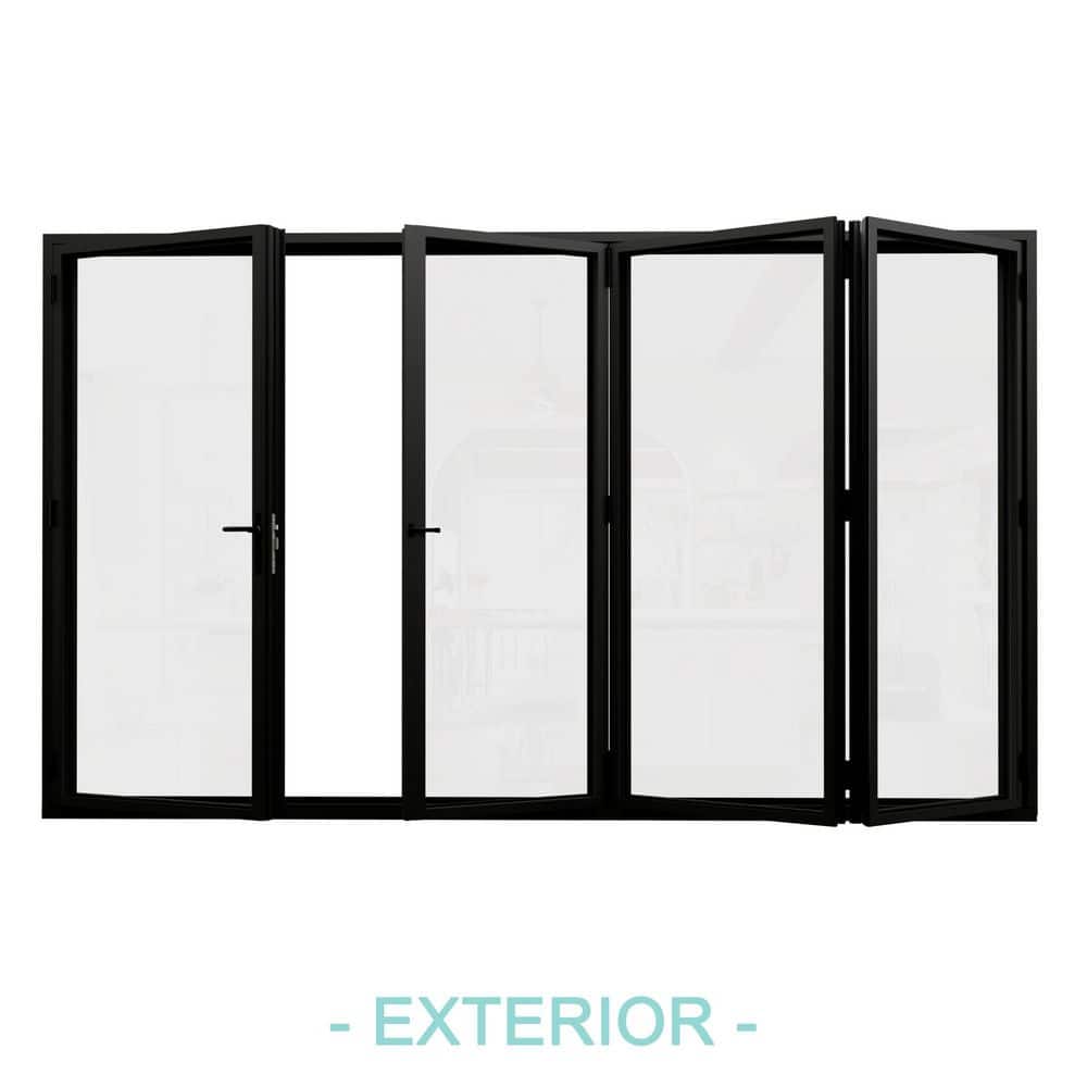 ARK DESIGN 144 in. x 80 in. Right Swing/Outswing Double Tempered Glass ...