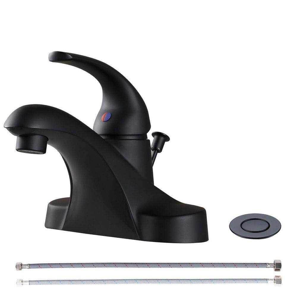 VEVETTA Modern 4 in. Centerset Single Handle Bathroom Faucet, Low Arc ...