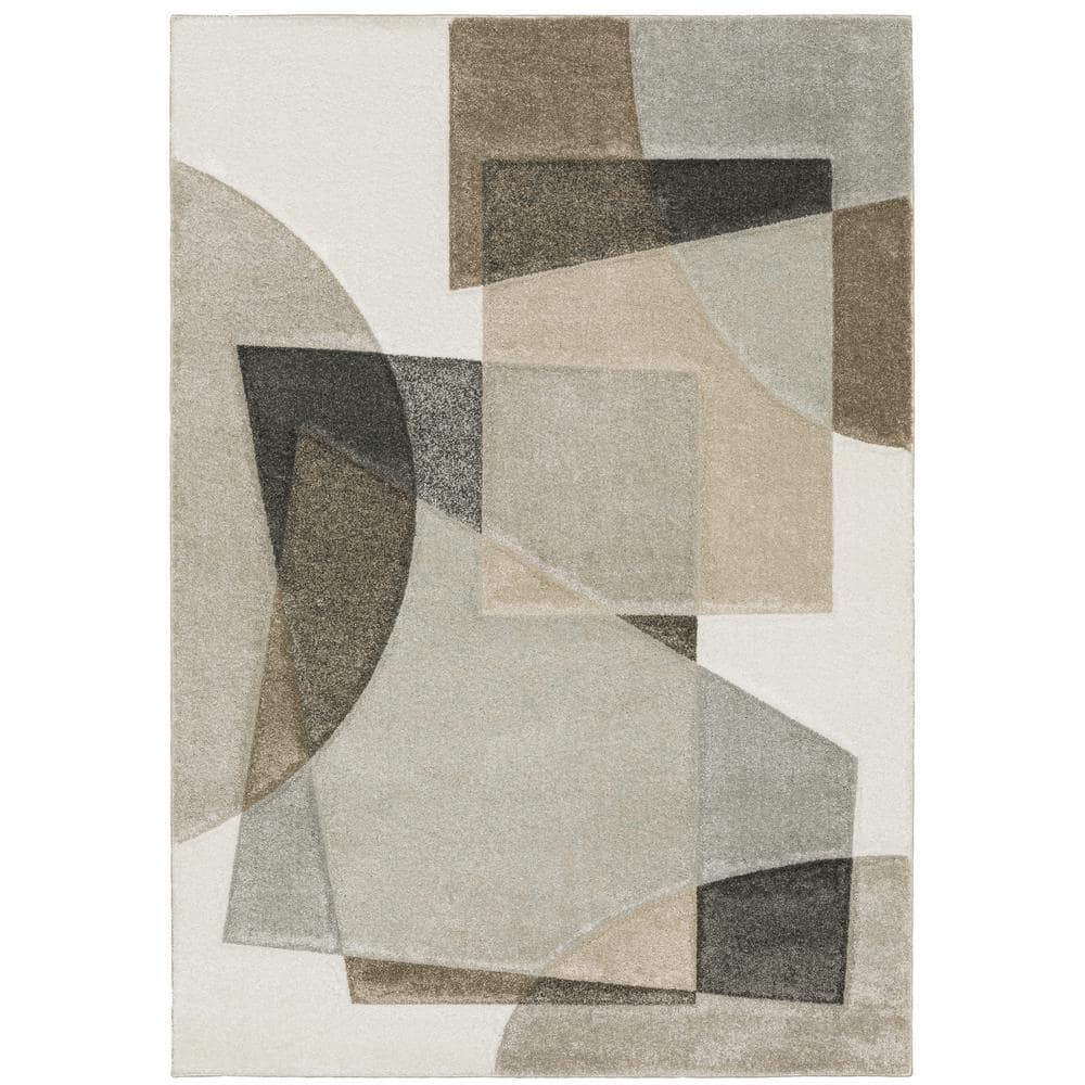 AVERLEY HOME Chateau Beige/Multi-Colored 5 ft. x 8 ft. Abstract ...