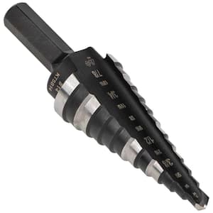 Klein Tools #14 3/16 in. to 7/8 in. Step Drill Bit, Impact Shaft ...